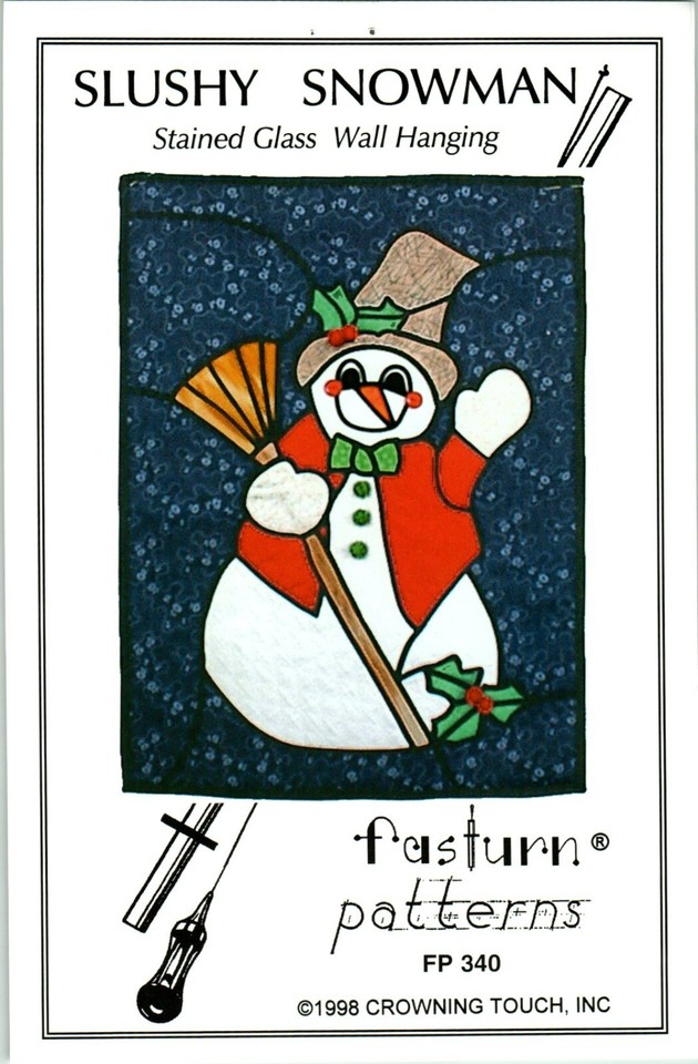 Slushy Snowman Stained Glass Wall Quilt Pattern Folksy Wintertime ...