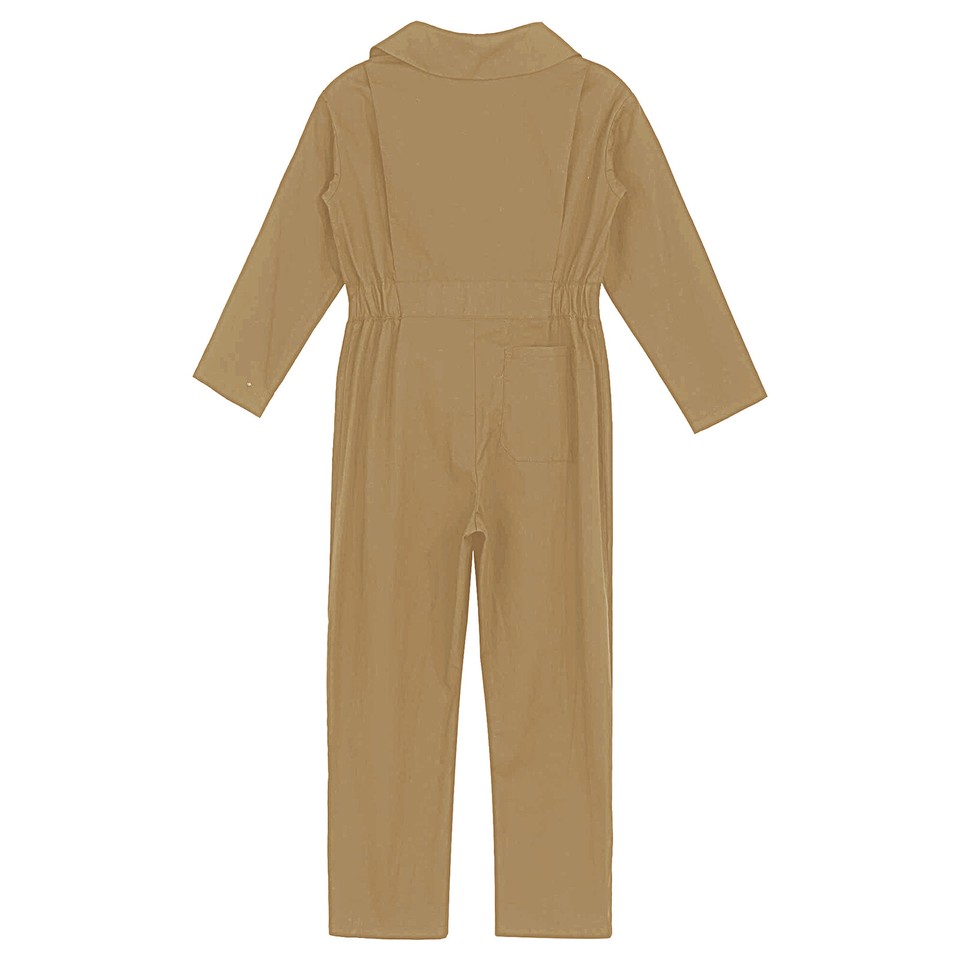 Boys Coveralls Long Sleeve Turndown Collar Zipper Front Jumpsuit ...