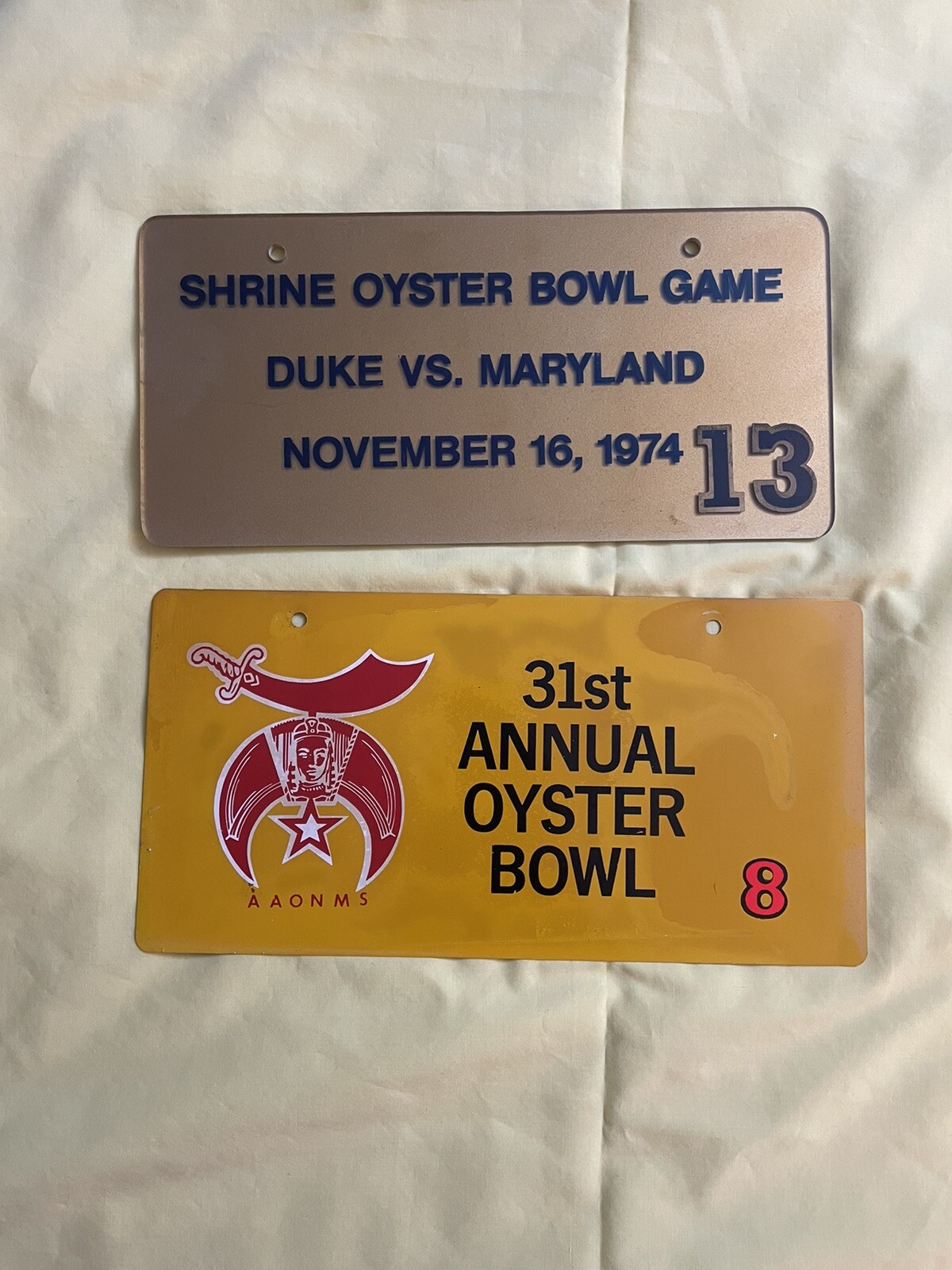 SHRINERS VINTAGE LICENSE PLATE..CAR CLUB PLATE ..LICENSE PLATE TOPPER ...