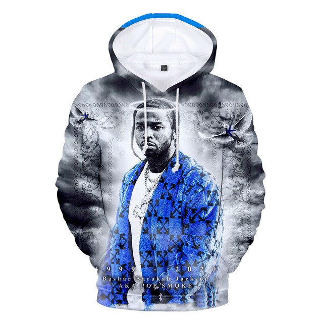 Rap Singer 3D Pop Smoke Men Women Hoodie Sweatshirt Jacket Coat ...