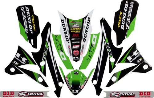DCOR - 10-20-524 - Graphics and Trim Kit - Team Green - Kawasaki - KX ...