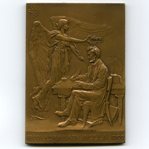 1909 Abraham Lincoln Centennial Plaque, American Numismatic Society, J ...