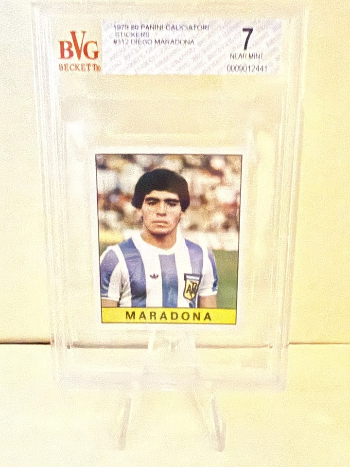 1979 Panini Calciatori #312 Diego Maradona Rookie Sticker BVG (Beckett ...