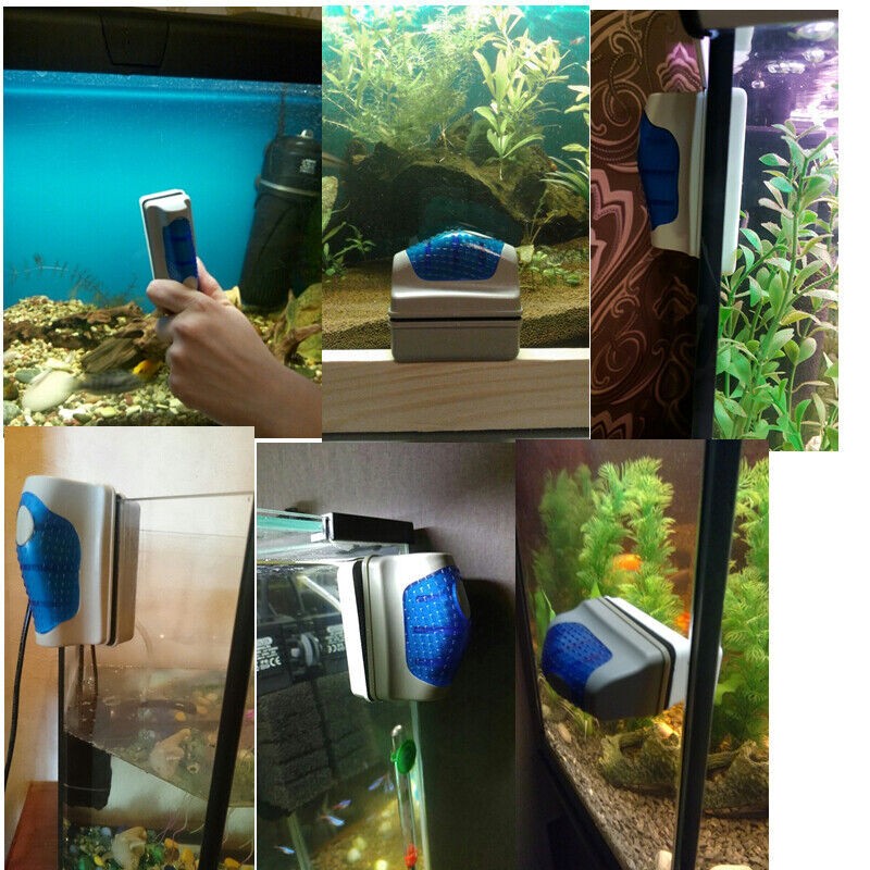 Magnetic Fish Tank Brush Algae Magnet Aquarium Glass Aquatic Cleaner ...