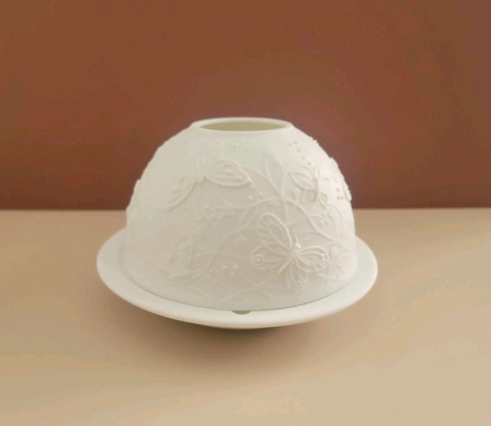 Bernardaud Butterflies in Flight Lithophane FAIRY LIGHT Votive Candle ...