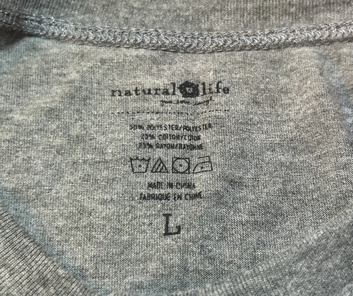 Women’s Natural Life T-Shirt Love & Peace Gray Size Large Soft | eBay