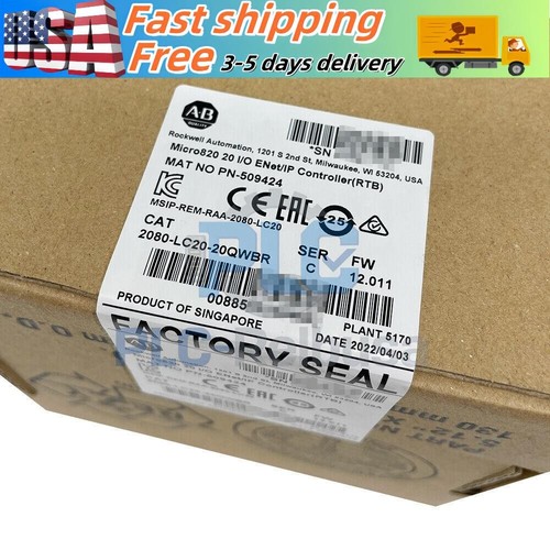 New In Box Allen-Bradley 2080-LC20-20QWBR Micro820 20 I/O ENet/IP ...