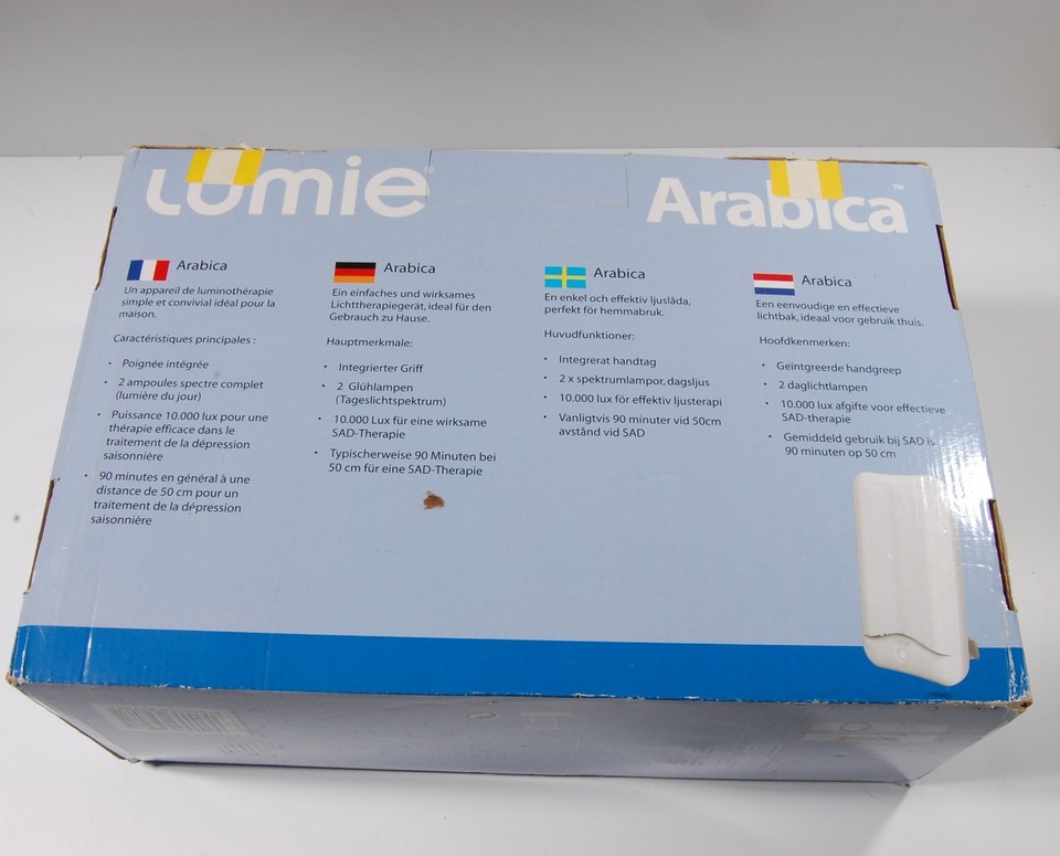 Lumie Arabica SAD Light Therapy Slim Light Box With Stand 15" / 38cm ...