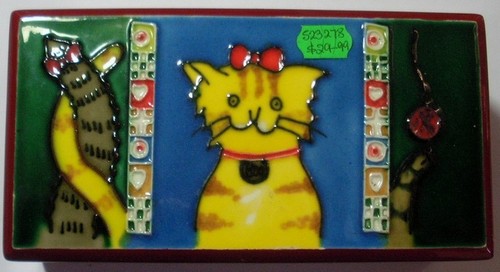 BENAYA HAND CRAFTED ART ON TILE DECORATIVE LACQUER BOX & CAT TILE ...