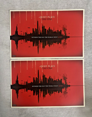 AMC A Quiet Place Day One Poster Pair Horror Promo 17x11 Inch NYC ...