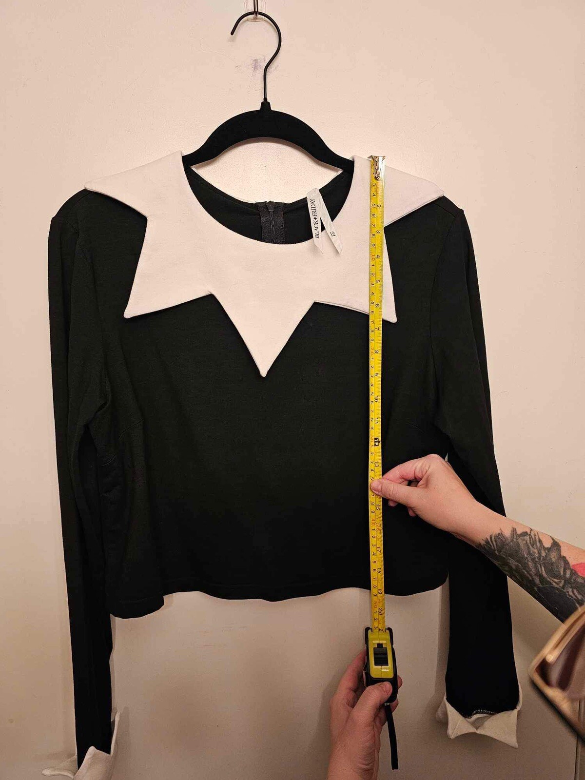 Dangerfield Black Friday clown jester joker collar top goth grunge size ...