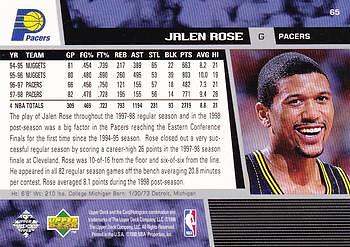 1998 Upper Deck #65 Jalen Rose Indiana Pacers | eBay
