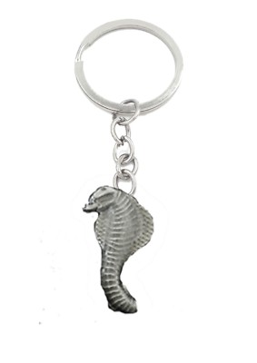 Cobra Snake 2.7x5.5cm ft125 English Pewter on a Split Ring Keyring ...