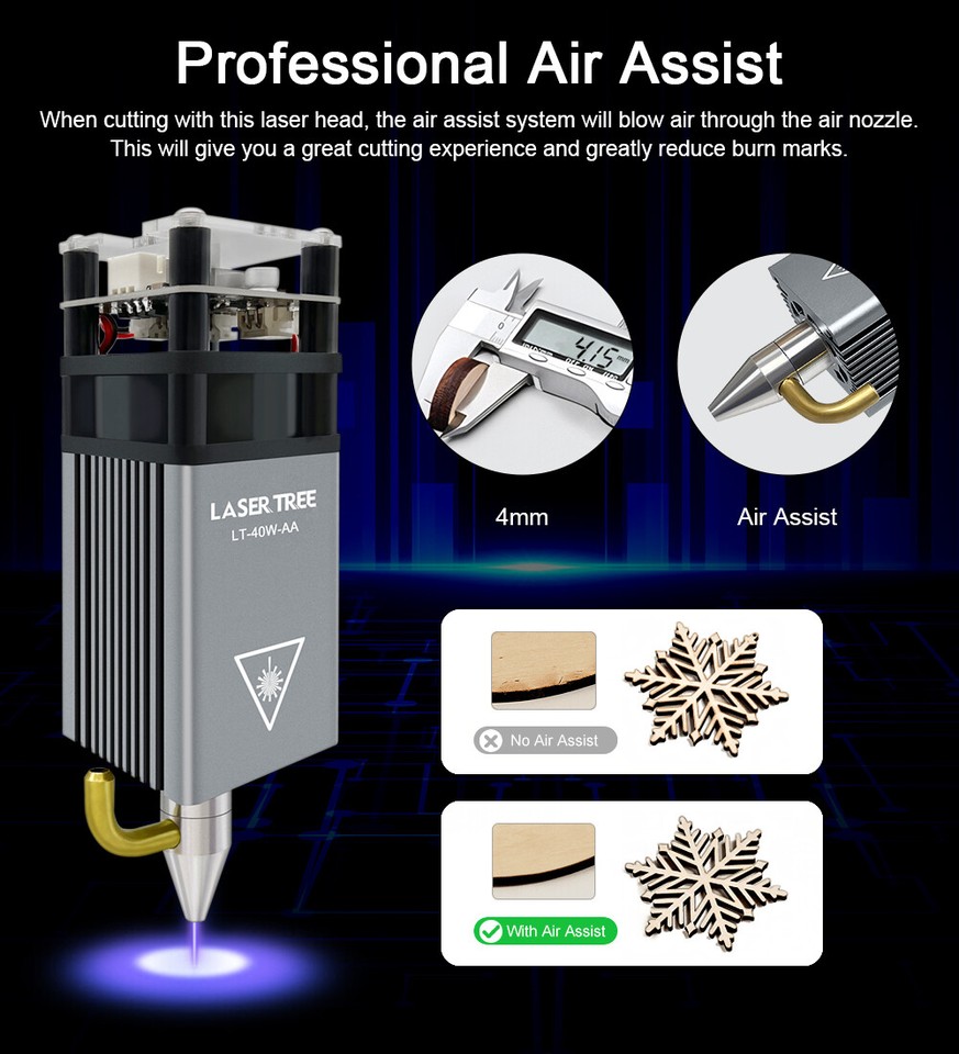 LASER TREE 5W Laser Module Head for Laser Engraver Wood Cutting DIY ...