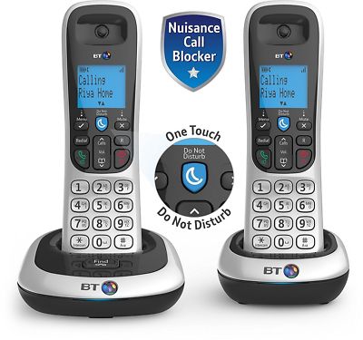 BT 2200 Twin Digital Cordless Handset Phone Home Office House Landline ...