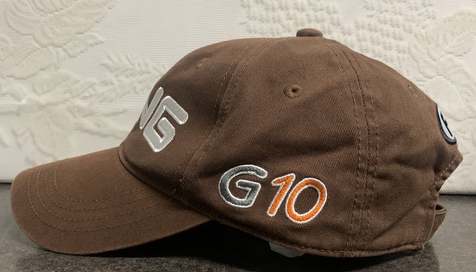 PING G10 Brown Adjustable Embroidered Adult Golf Hat Baseball Cap ...