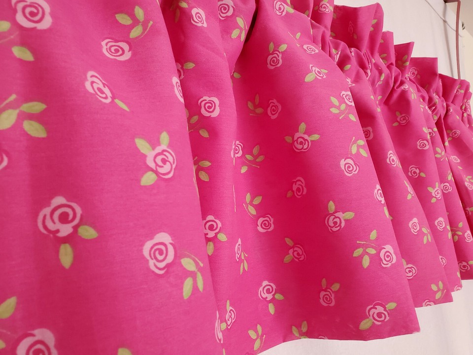 Disney Home Princess Valance Pink with Pink Roses Long Size 84" x 17 ...