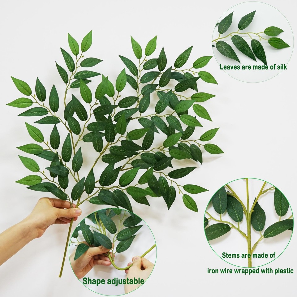56pcs Italian Ruscus Greenery 68cm Artificial Greenery Stems Leaf ...