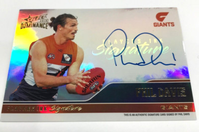2019 AFL Dominance Card Players Ink Signature Card PIS8 Phil Davis #141 ...