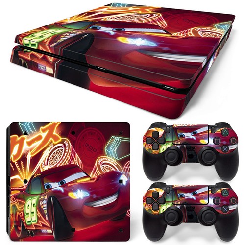 PS4 Slim Playstation 4 Console Skin Decal Sticker Cars Lightning ...
