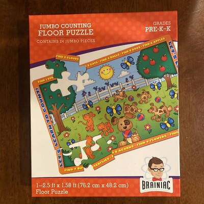 The Clever Factory Brainiac Jumbo Counting Floor Puzzle (24 Jumbo ...