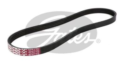 Gates V-Ribbed Belt 4PK715 fits Nissan EXA N13 1.6 i (KEN13) 1.8 i ...