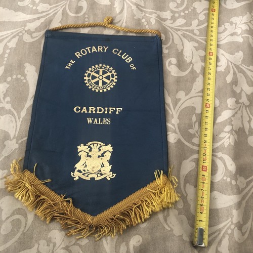 Ancien Fanion Rotary Club International Cardiff Wales Pays De Galles | eBay
