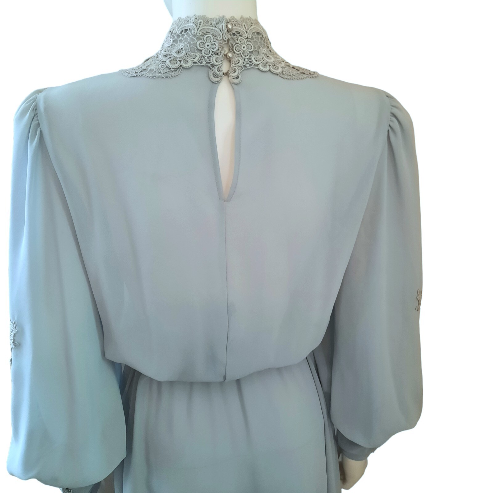 Vtg 1980s MISS ASHLEE Edwardian Style Lace Trimmed Hi… - Gem