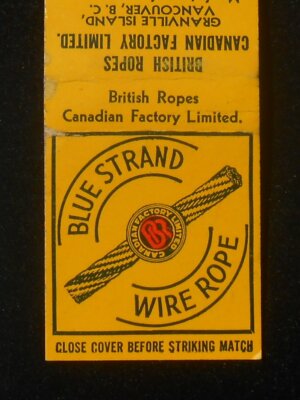 1930s Excise Tax Blue Strand Wire Rope British Ropes Factory Granville ...