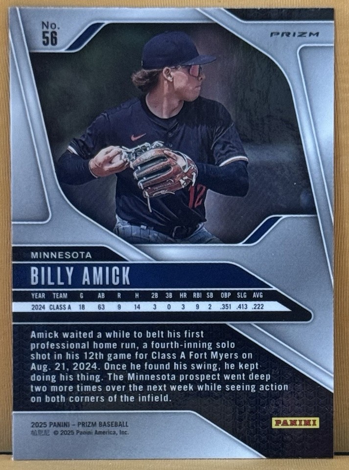 2025 Panini Prizm Baseball Billy Amick Red Wave Prizm Prospect ...