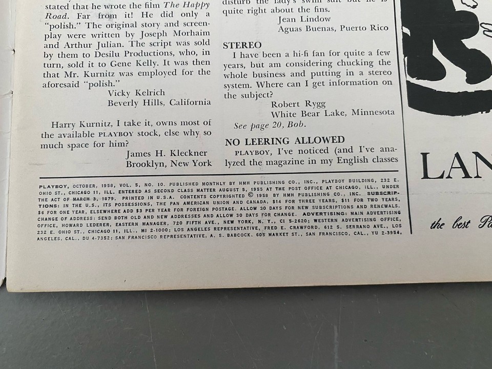 October 1958 Playboy Foldout Two Playmates Mara Corday Pat Sheehan | eBay