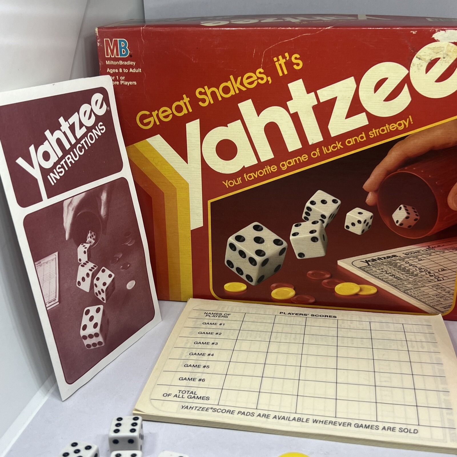 Vintage 1991 Yahtzee Milton Bradley Board Game Complete Set~ EXTRA ...