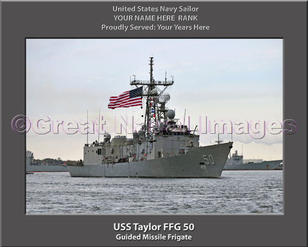 USS Taylor FFG 50 Personalized Canvas Ship Photo 3 Print Navy Veteran ...