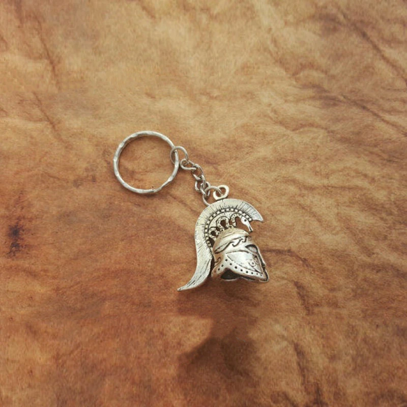 Spartan gladiator key ring or Guardian idol alloy Amulet Shield silver ...