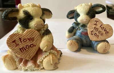 Enesco Mary Moo Moos 1994 "I Love Moo & I Love Moo Too" Figurines | eBay