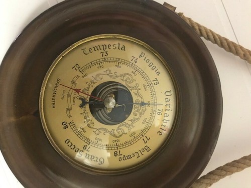 ANTICO BAROMETRO ANEROIDE IN LEGNO E OTTONE anni 70 | eBay