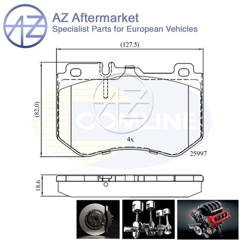 Fits Mercedes C-Class 2013- AZ Front Brake Pads Set A0084201720 ...