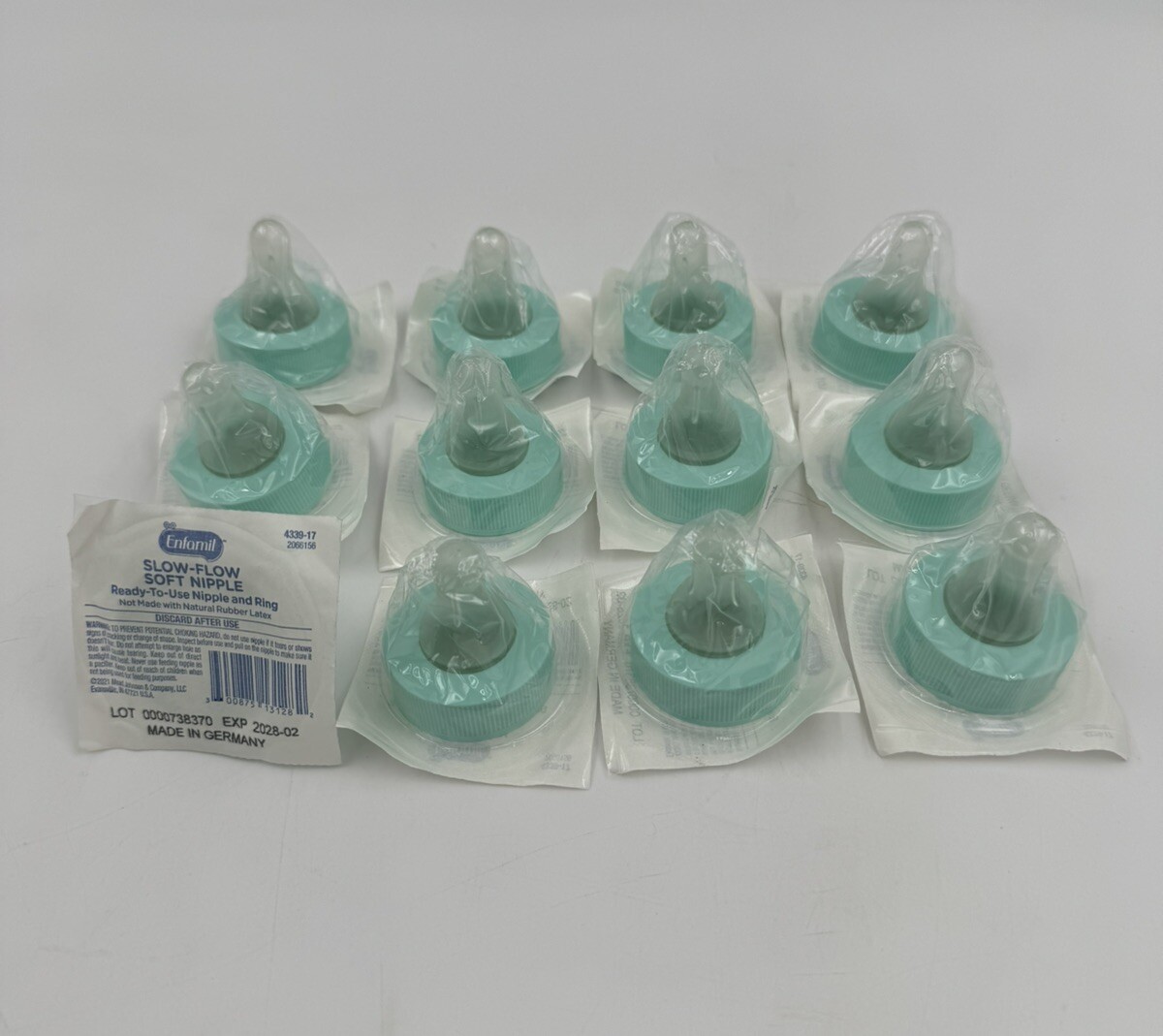 Enfamil Slow Flow Soft Nipple And Ring Lot Of 12 New Sealed 4339-17 Exp 3/2028 | eBay