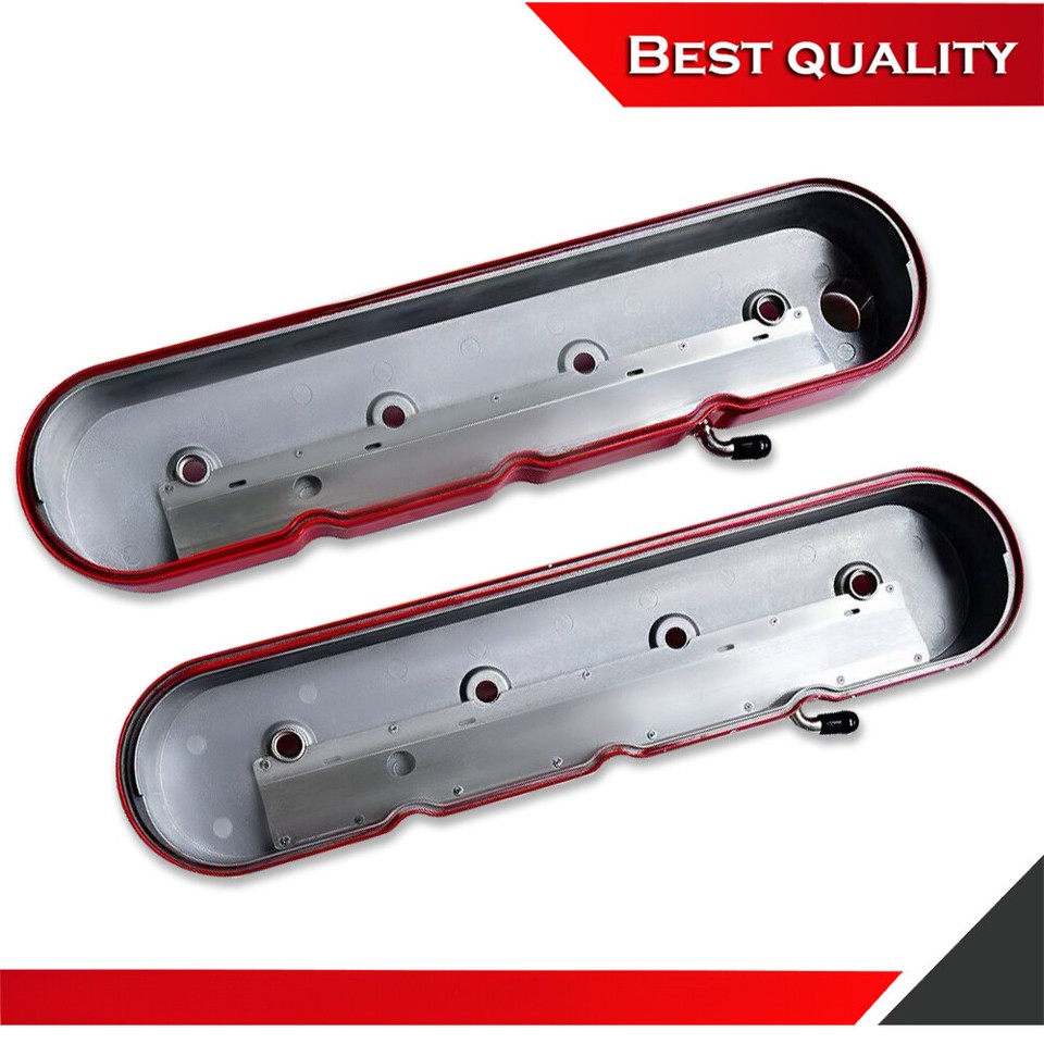 Aluminum Tall LS Valve Covers w/ Coil Mounts Red Suits GM LS1 LS2 LS3 ...