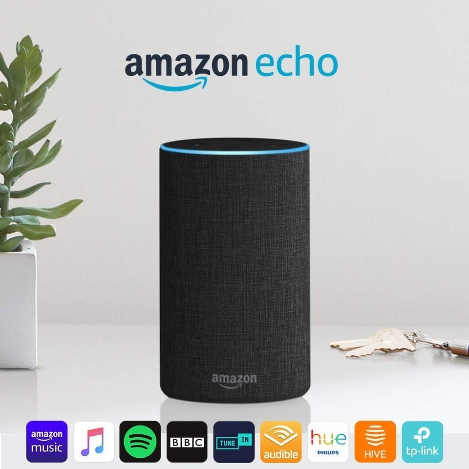 Amazon Echo 2nd Generation Smart Assistant Speaker With Alexa Charcoal ...