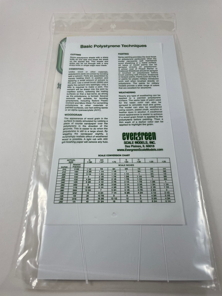 Evergreen Scale Models 4521 Styrene Seam Roof 3/16" Spacing | eBay