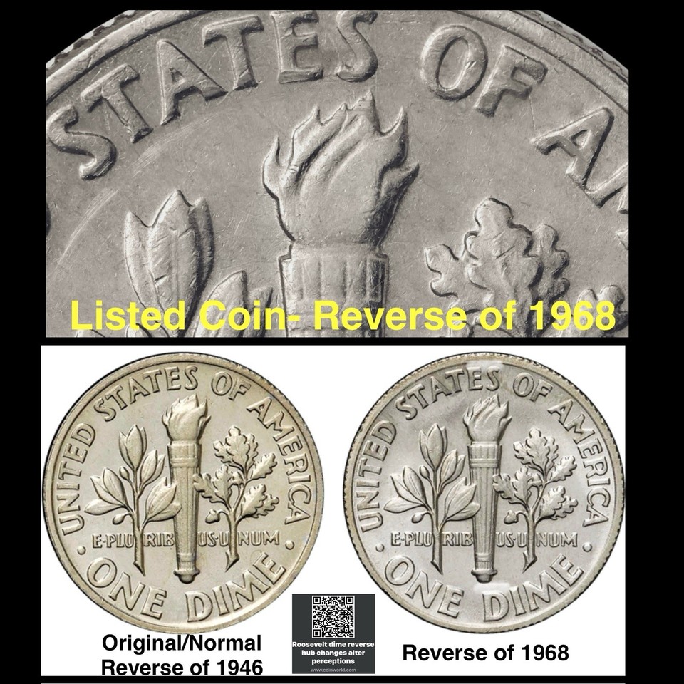1969 Roosevelt Dime FS‑901 Rev of ’68 AU Details • Ultra Rare • Free ...