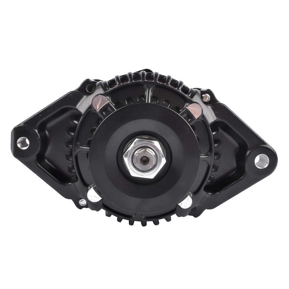 Black Mini Alternator For GM Denso Style with V-Belt 1 Wire Street or ...