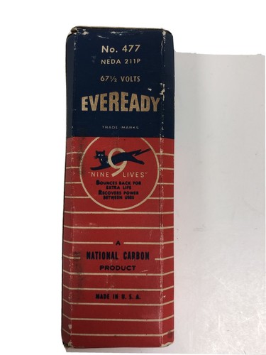 VINTAGE EVEREADY 67 1/2 V - NO. 477 - RADIO “B” BATTERY (I520) | eBay