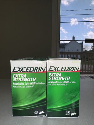 2 Pack Excedrin Extra Strength Pain Reliever Caplets - 200 Count 11/24 ...