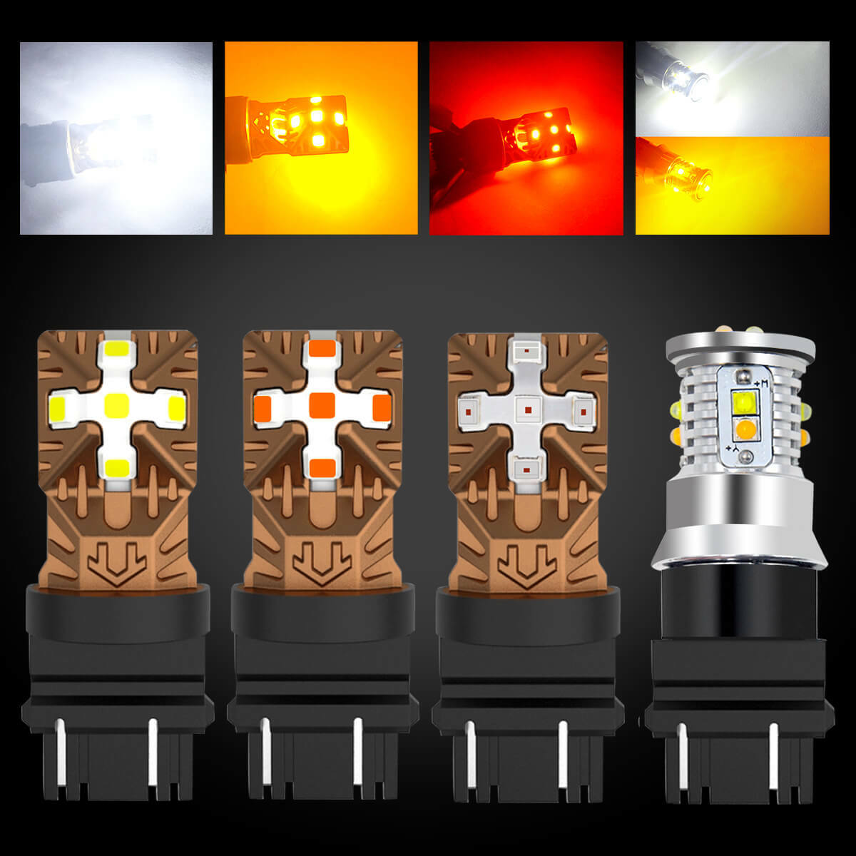 LASFIT 3157 3757 LED Brake Tail Reverse Turn Signal Light Switchback ...