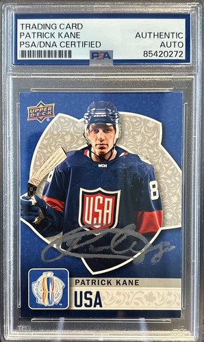 Patrick Kane Signed 2016 Upper Deck World Cup Of Hockey USA Card PSA ...