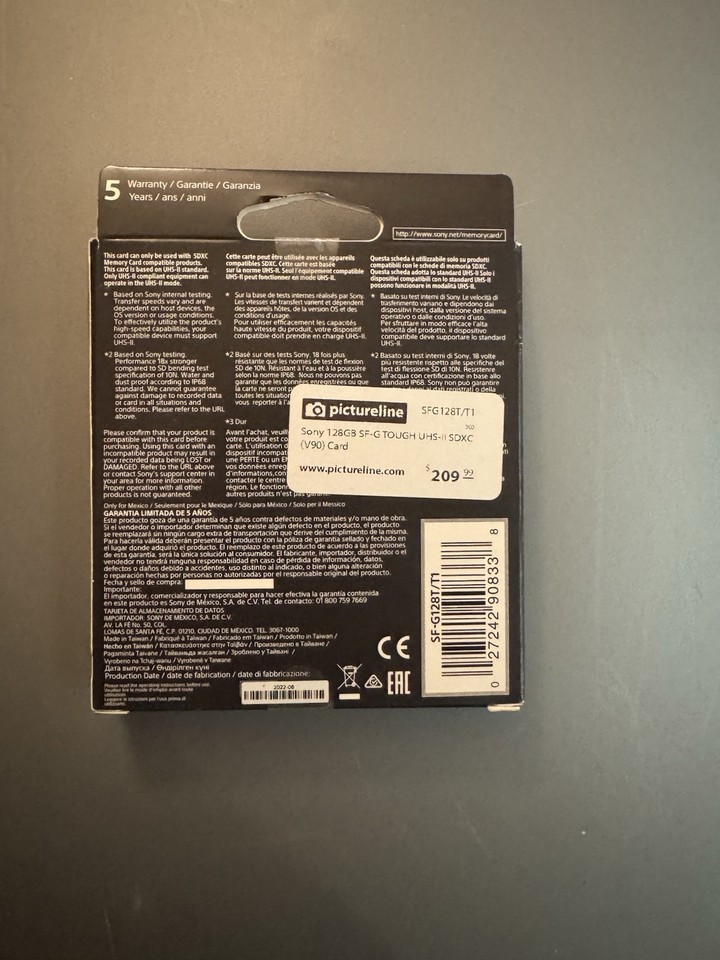 Sony 128GB SD Card R300/W299 W/Sony SDXC UHS-II Reader Writer SF-G128T ...