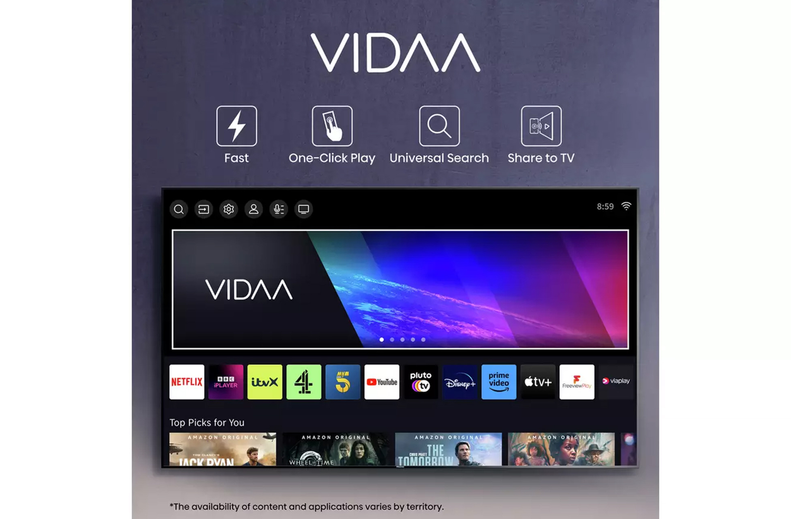 Hisense 55A6KTUK 55 inch 4K Ultra HD HDR Smart LED TV Freeview Play ...