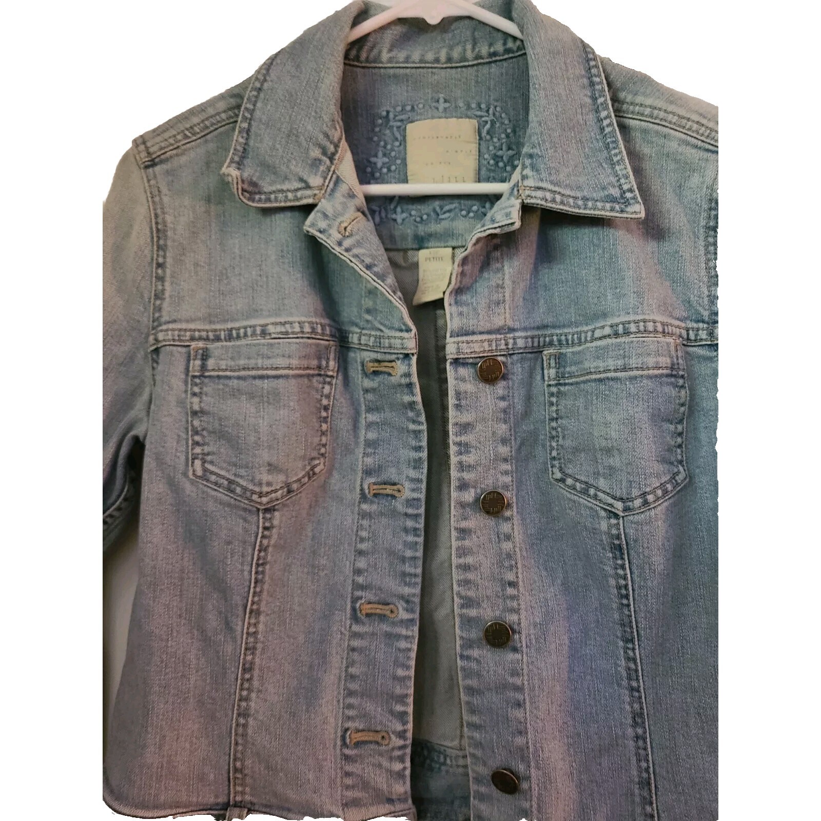 J.Jill XS Petite XSP Jean Jacket Light Blue Soft Broken In Denim ...